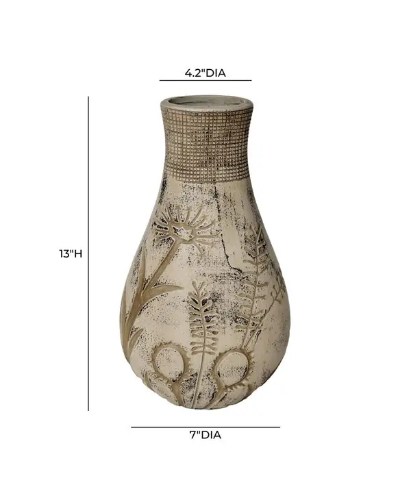 TOV FURNITURE Earthenware Floral Pattern Vase