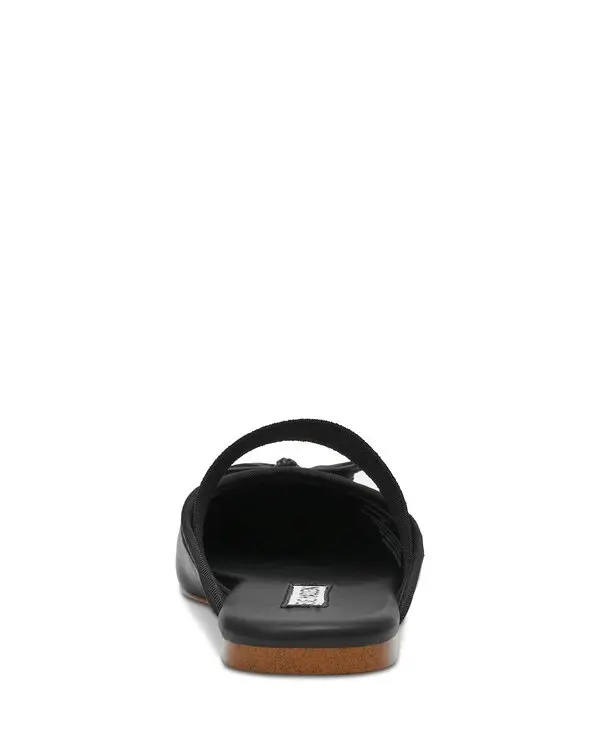 Steve Madden Satin Ballerina Flats - Black Leather