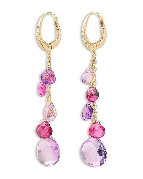 Marco Bicego 18k Yellow Multi Gemstone And Diamond Drop Earrings - Gold