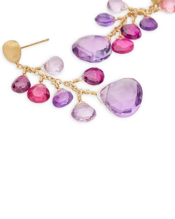 Marco Bicego 18k Yellow Paradise Multi Gemstone Chain Drop Earrings - Gold