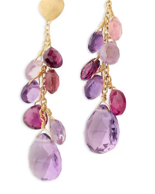 Marco Bicego 18k Yellow Paradise Multi Gemstone Chain Drop Earrings - Gold