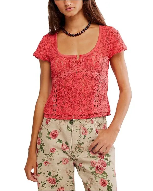 Free People Claro Short Sleeve Top