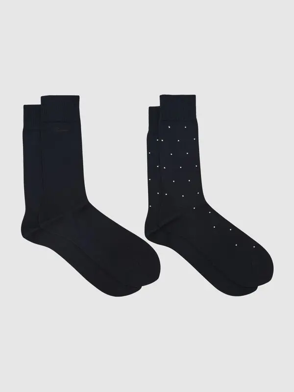 REISS Noah 2 Pack Cotton-blend Socks - Blue