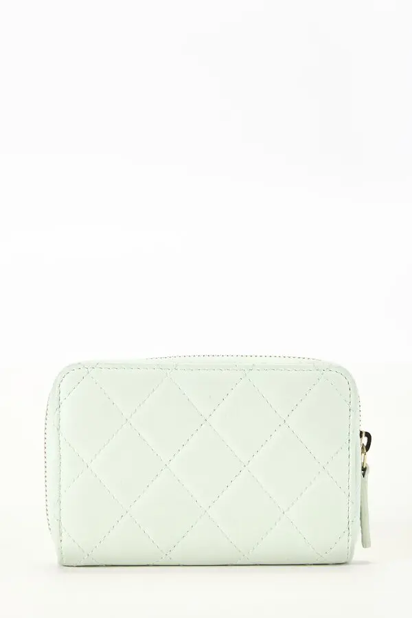 Chanel Lambskin Zip Around Coin Purse - Green