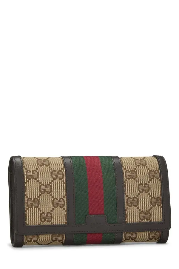 Gucci Original Gg Canvas Web Wallet