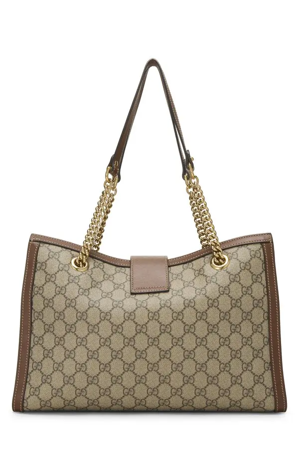 Gucci Gg Supreme Canvas Padlock Shoulder Bag - Brown