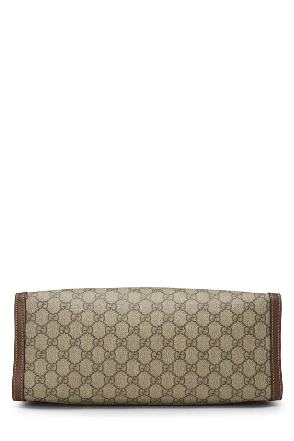Gucci Gg Supreme Canvas Padlock Shoulder Bag - Brown