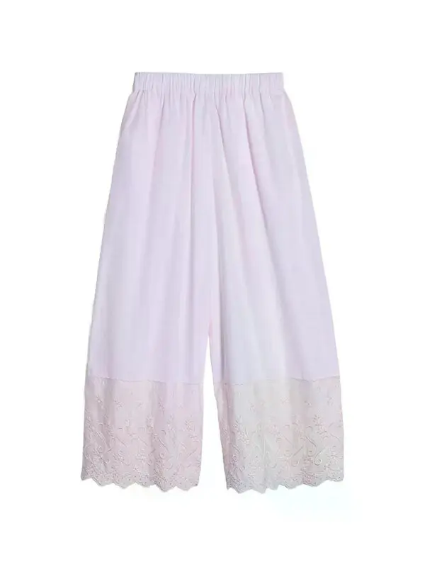 Simone Rocha Lace-trimmed Cropped Trousers