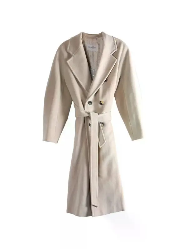Max Mara Madame Belted Double-breasted Coat - Neutrals