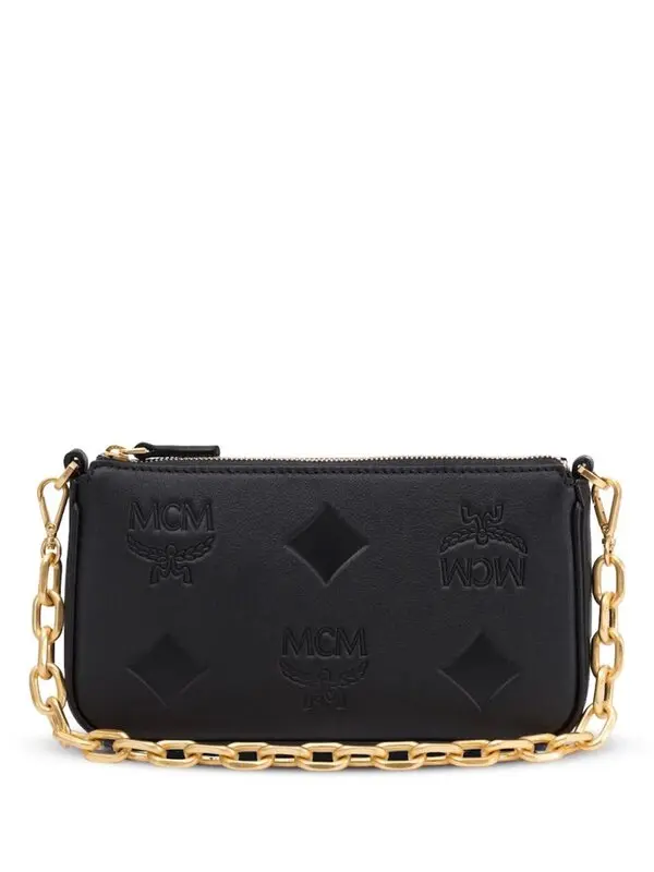 Mcm Aren Maxi Monogram Leather Pouch