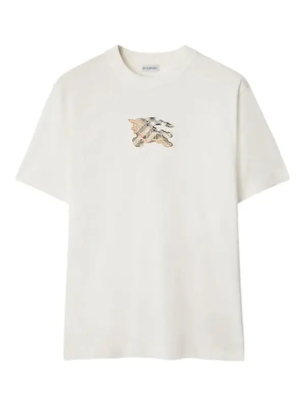 Burberry Short Crew Neck Sleeve T-shirt - Chalk