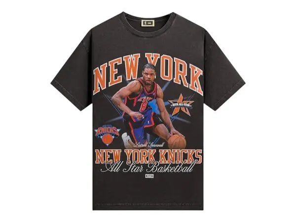 Kith Nba Allstar New York Knicks Latrell Sprewell Vintage Tee Shirt - Black