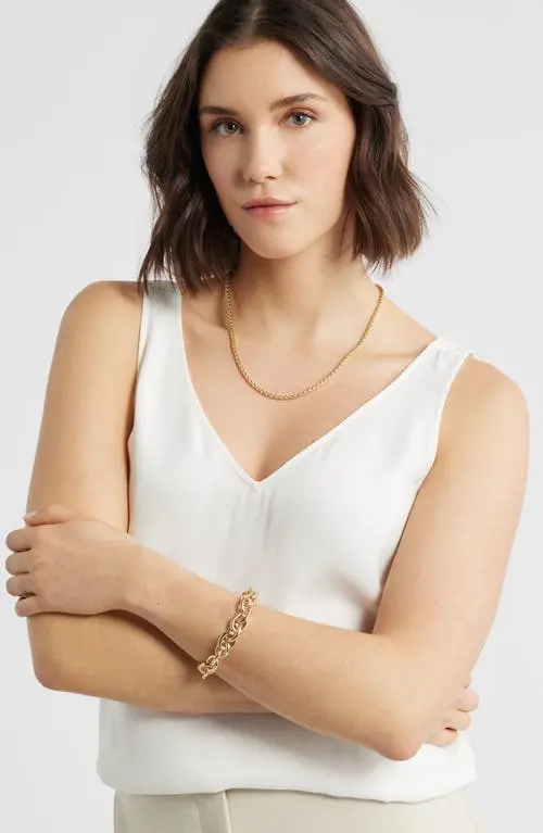 Nordstrom Demi Fine Wheat Chain Necklace - 14k Gold Plated
