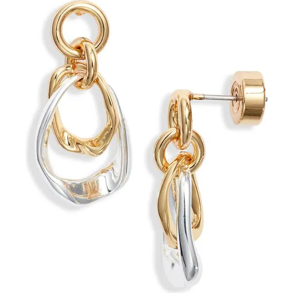 Nordstrom Demi Fine Frontal Hoop Drop Earrings - 14k Goldterling Plated