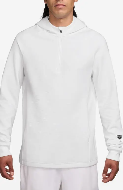 Nike Therma-fit Golf Shield Quarter-zip Hoodie - White/black
