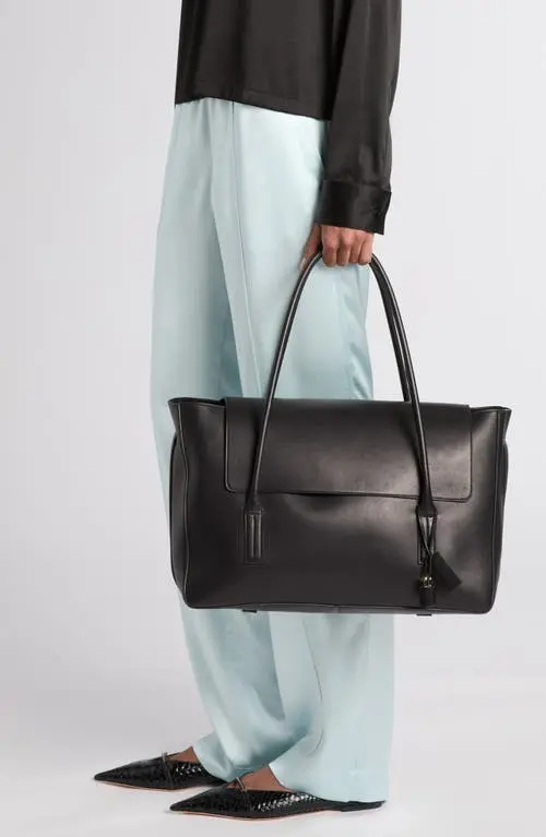 TOM FORD Large Leather Shoulder Bag - Black