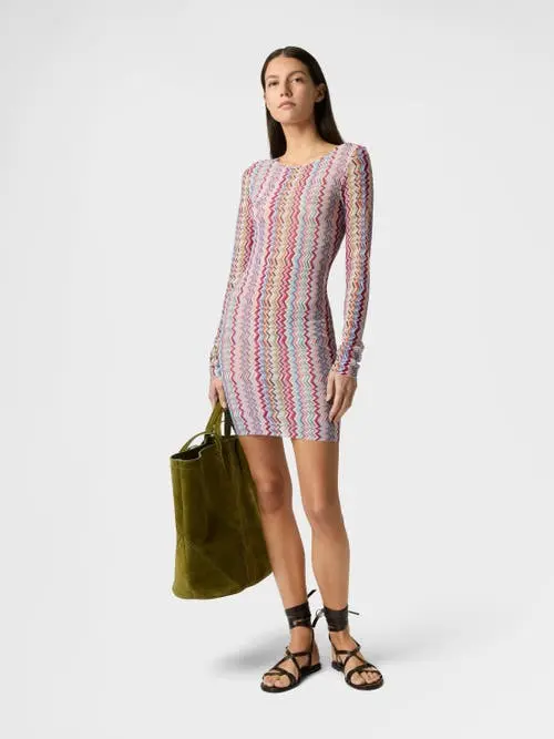 Missoni Zigzag Printed Tulle Midi Dress