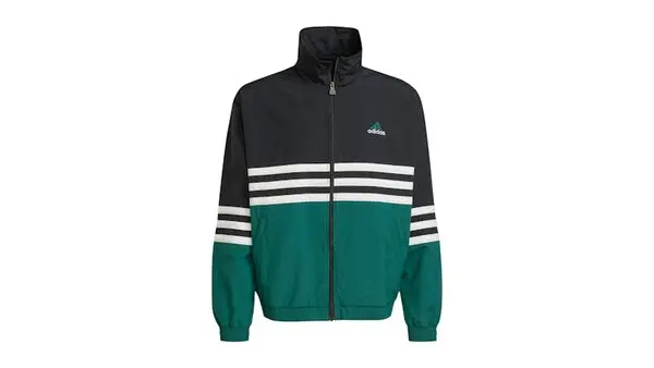 Adidas Track Jacket - Black Collegiate Green