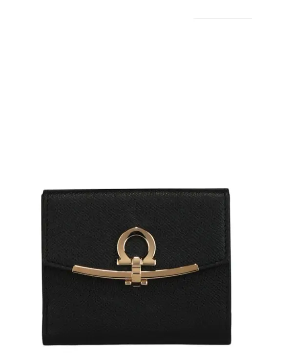 FERRAGAMO Gancini French Wallet - Black
