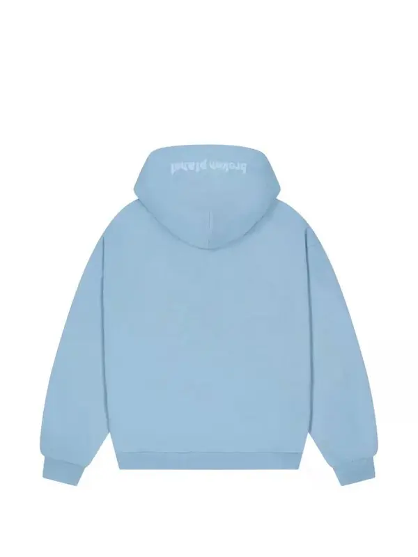 BROKEN PLANET Graphic Print Zip-up Hoodie - Blue