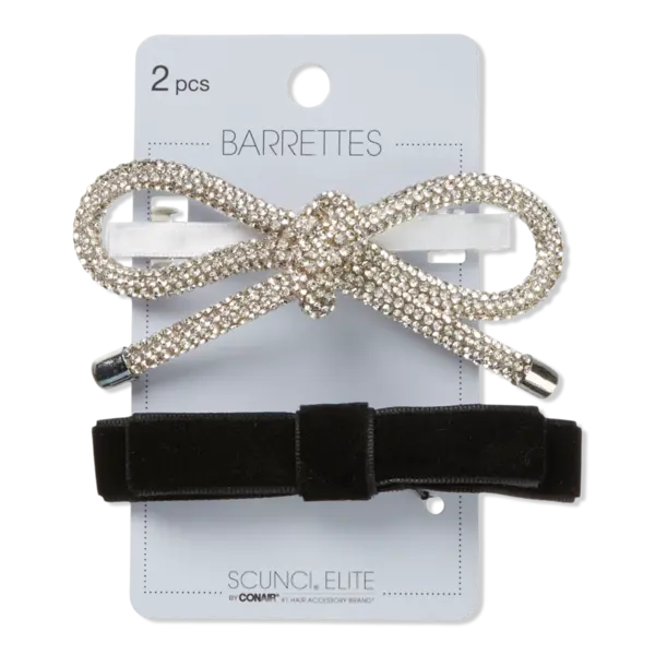 SCUNCI Elite Crystal And Velvet Salon Clips - One-color