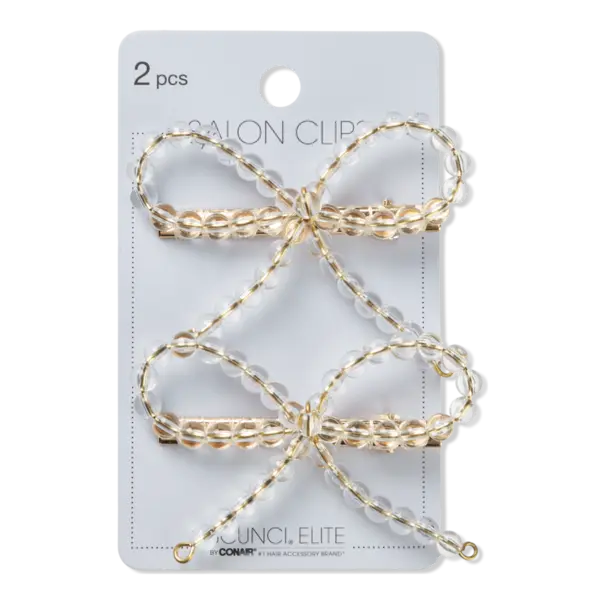 SCUNCI 6 Cm Bow Salon Clips 2pk - One-color