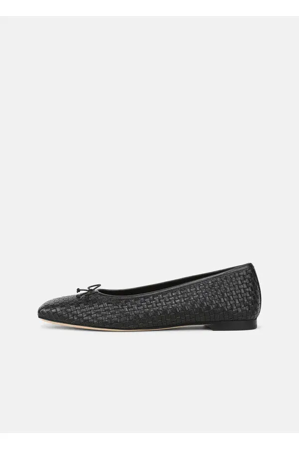 Vince Darla Woven Leather Ballet Flat - Black