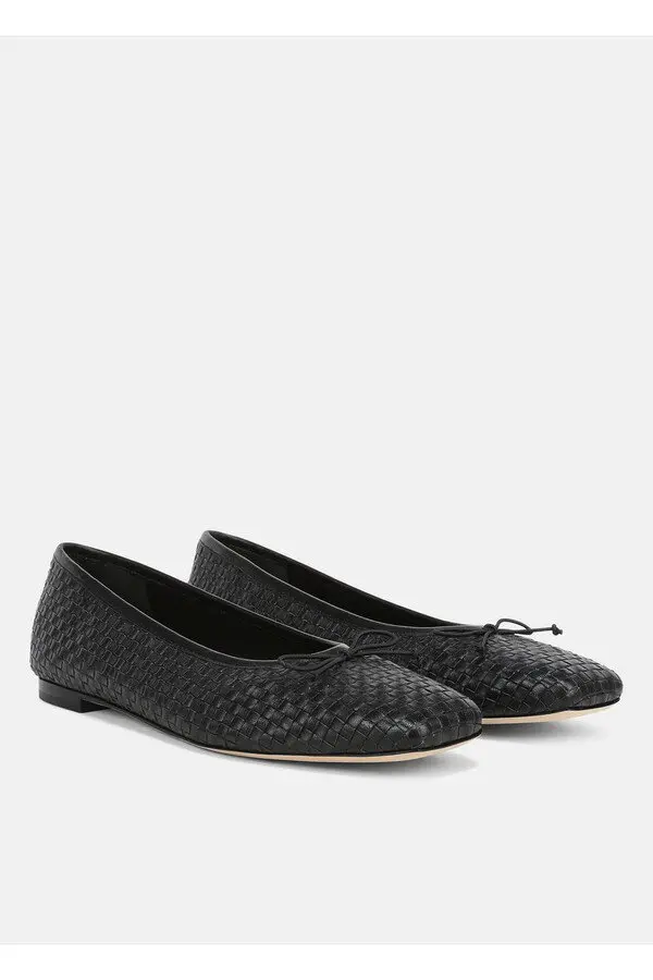 Vince Darla Woven Leather Ballet Flat - Black