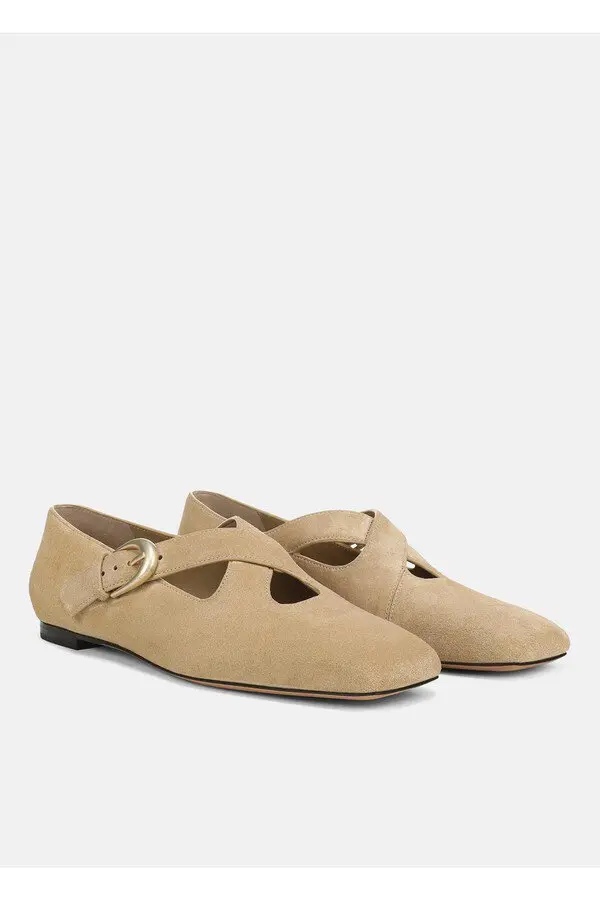 Vince Cici Suede Flats - Natural