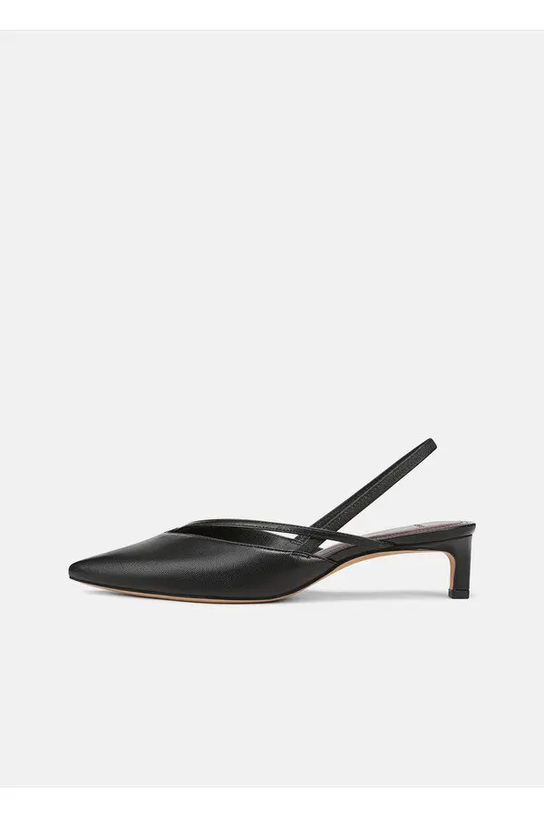 Vince Clara Leather Slingback Heel - Black