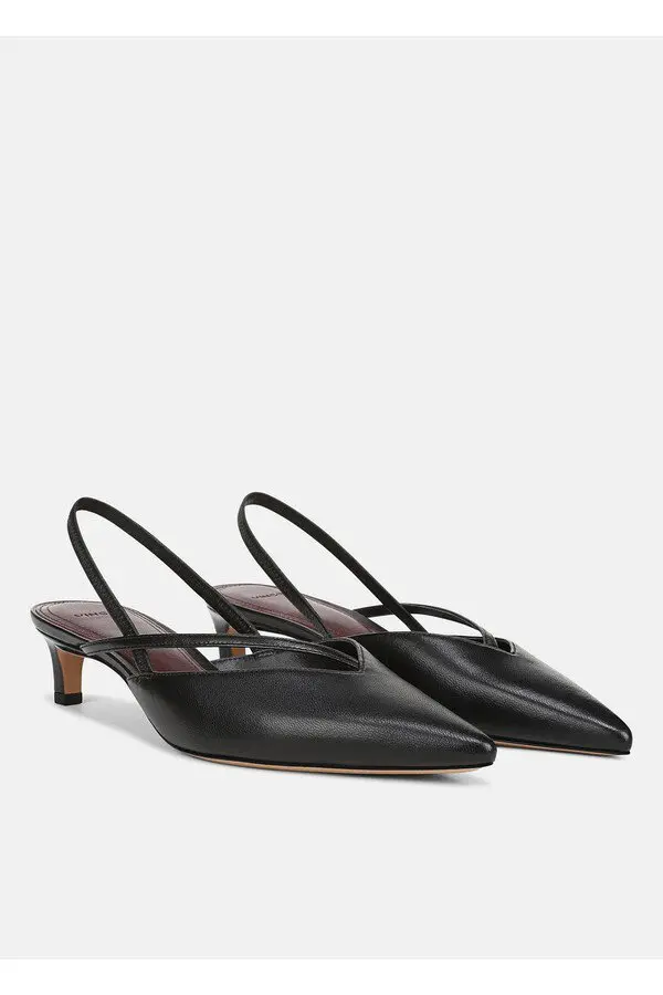 Vince Clara Leather Slingback Heel - Black
