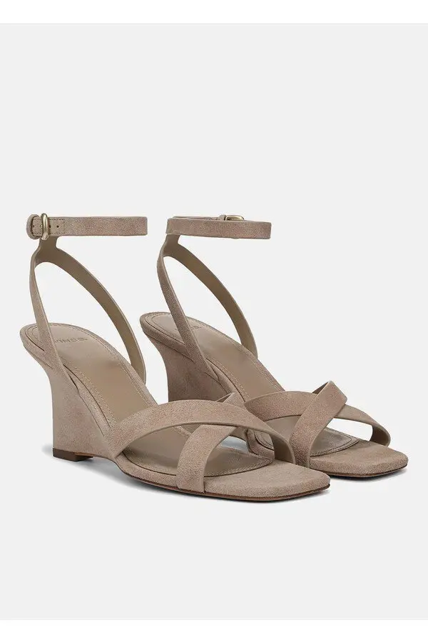Vince Parma Suede Wedge Sandal - Natural