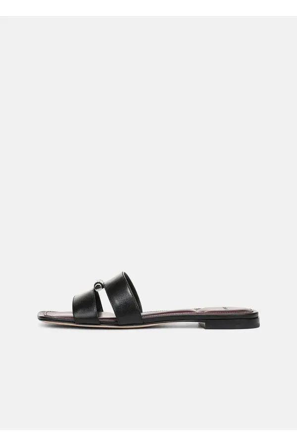 Vince Piper Leather Slide Sandal - Black