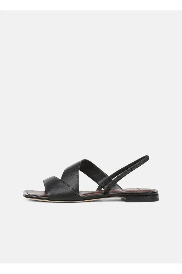 Vince Parker Leather Slingback Sandal - Black