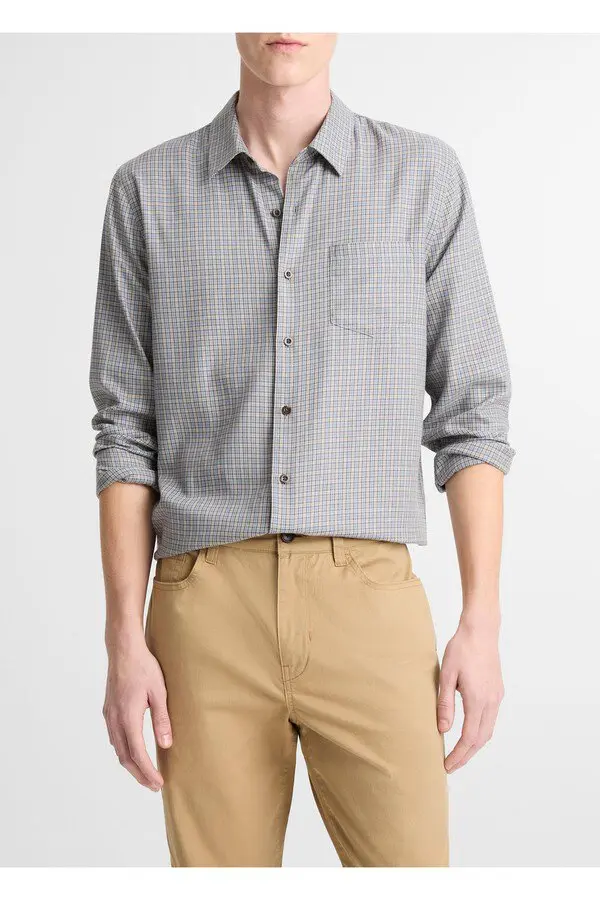 Vince Genesse Plaid Cotton-blend Shirt