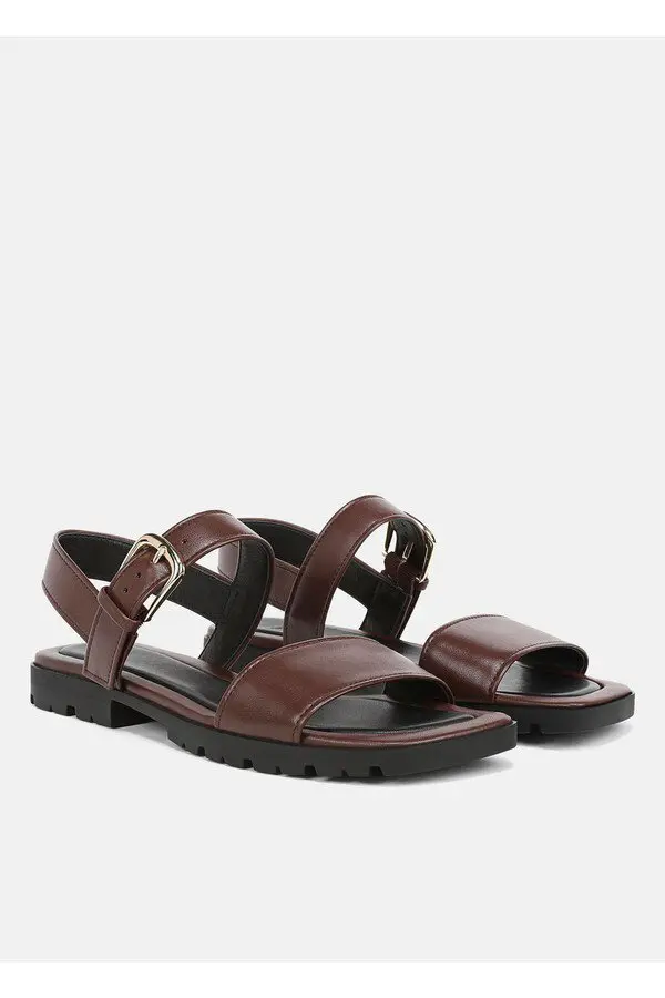 Vince Vega Leather Lug-sole Sandals - Brown