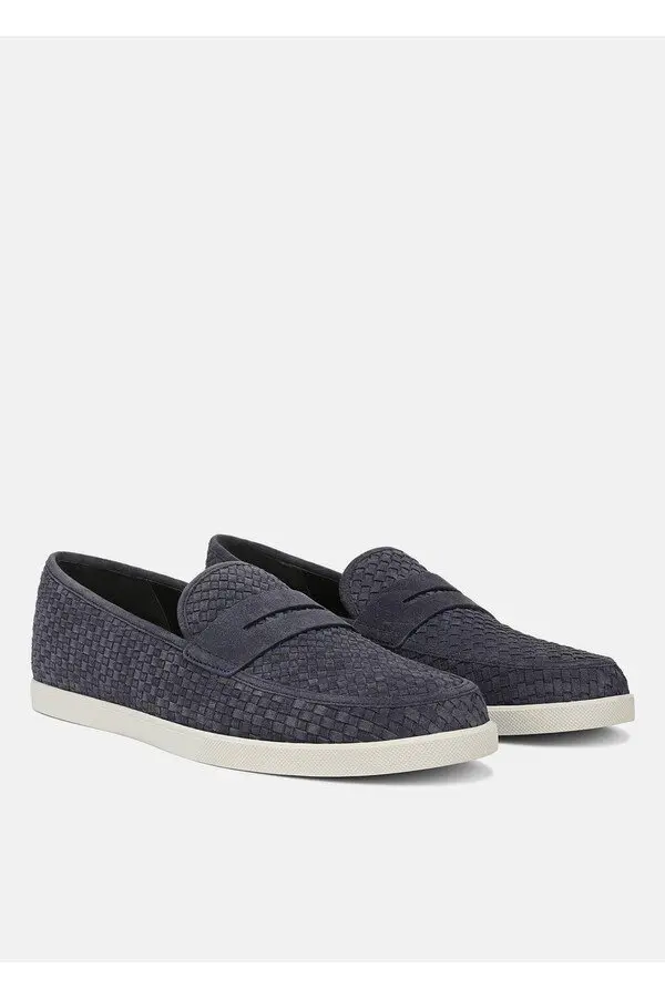 Vince Santino Woven Suede Loafer - Blue