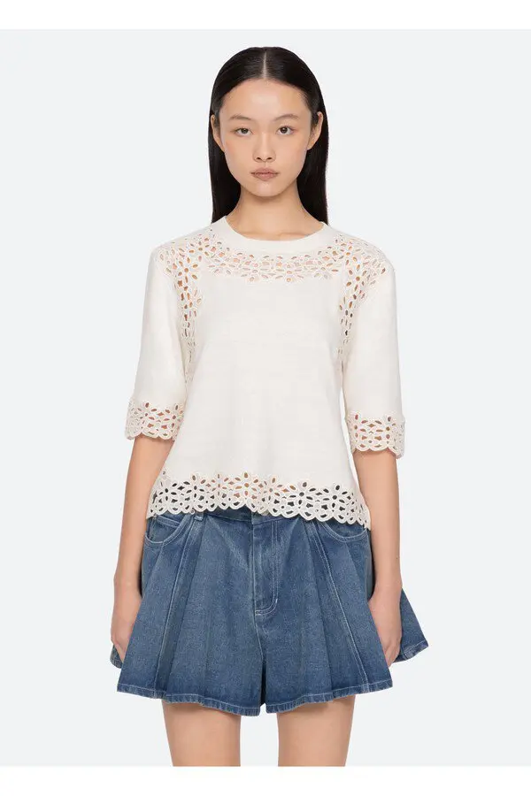 Sea Leila Eyelet Sweater