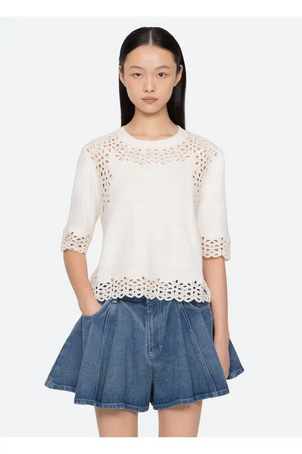 Sea Leila Eyelet Sweater