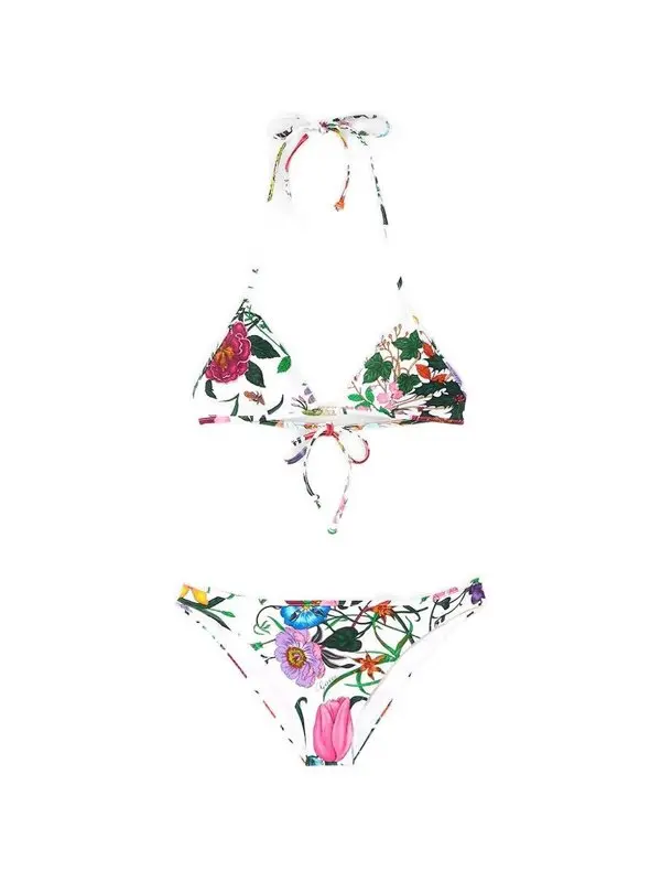 Gucci Printed Bikini Set - White