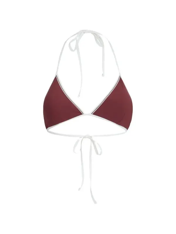 Brunello Cucinelli Triangle Bikini Top - Red