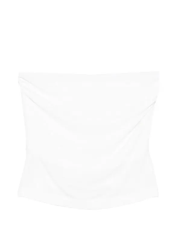 Norma Kamali Strapless Ruched Top - White