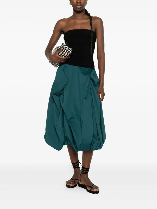 Norma Kamali Ruched Strapless Top - Black