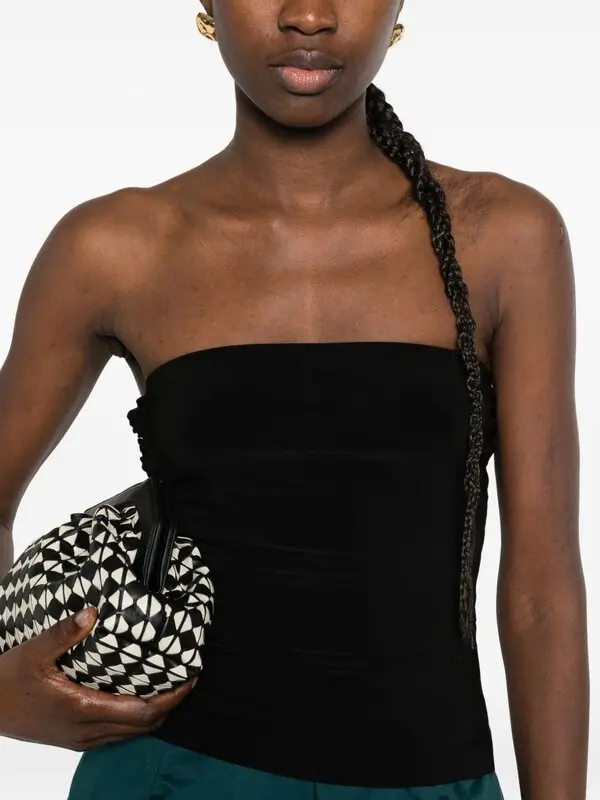 Norma Kamali Ruched Strapless Top - Black