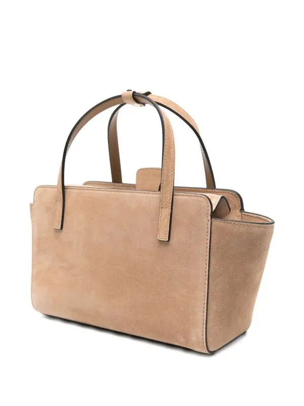 HIDESINS Small Leather Tote Bag - Beige