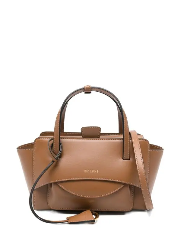 HIDESINS Small Leather Tote Bag - Beige