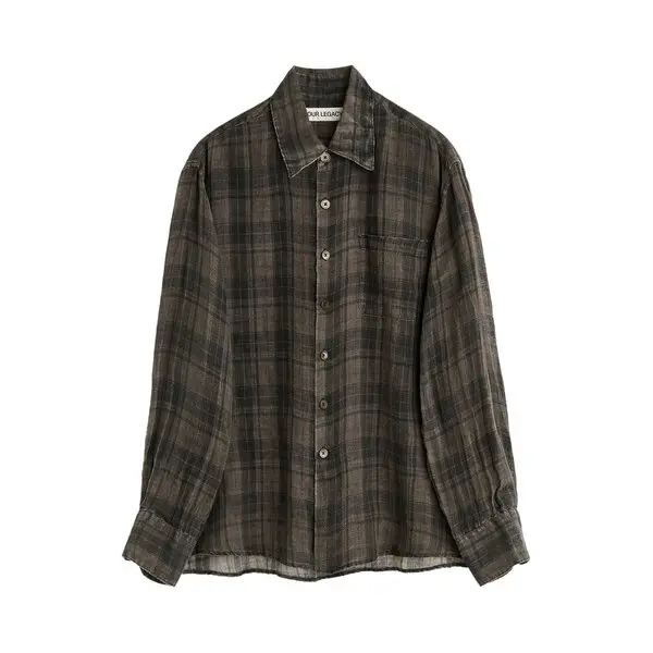 Our Legacy Above Shirt Penumbra Check Sheercoat Linen