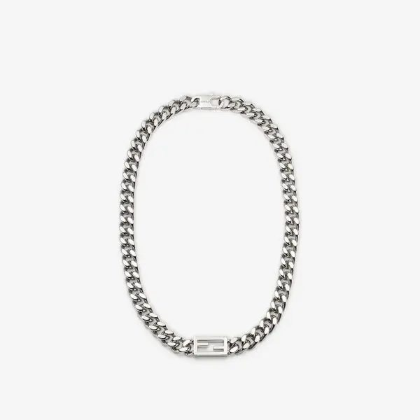 Fendi Ff Baguette Motif Chain Link Necklace