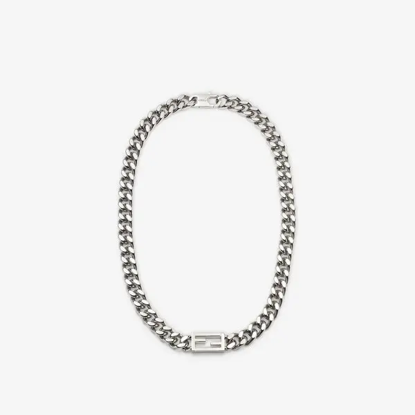 Fendi Ff Baguette Motif Chain Link Necklace