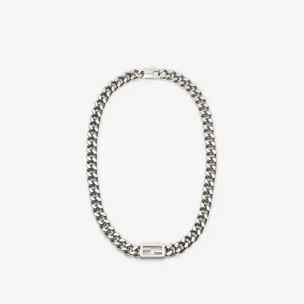 Fendi Ff Baguette Motif Chain Link Necklace